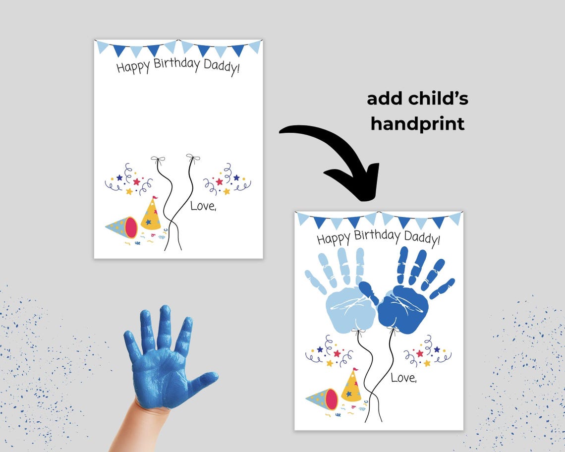 Handprint Art, Handprint Craft, Birthday Handprint, DIY Birthday Card ...