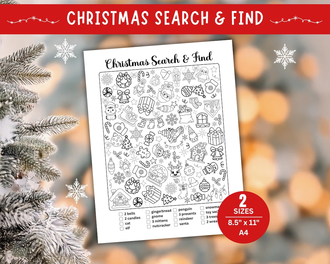 Search and Find, Christmas Game, Kids Activity, Seek and Find, Hidden ...