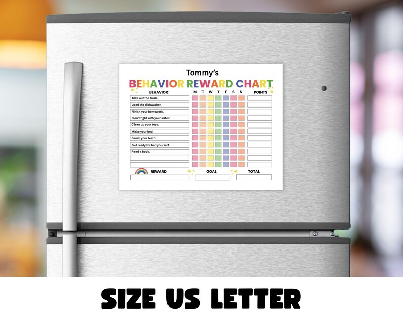 Behavior Reward Chart Tracker Routine Chart for Kids Star Sticker Chart ...