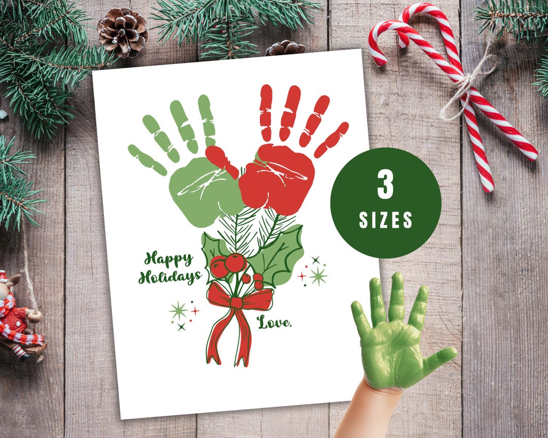 Christmas Handprint, Winter Handprint Art, Christmas Handprint Craft ...