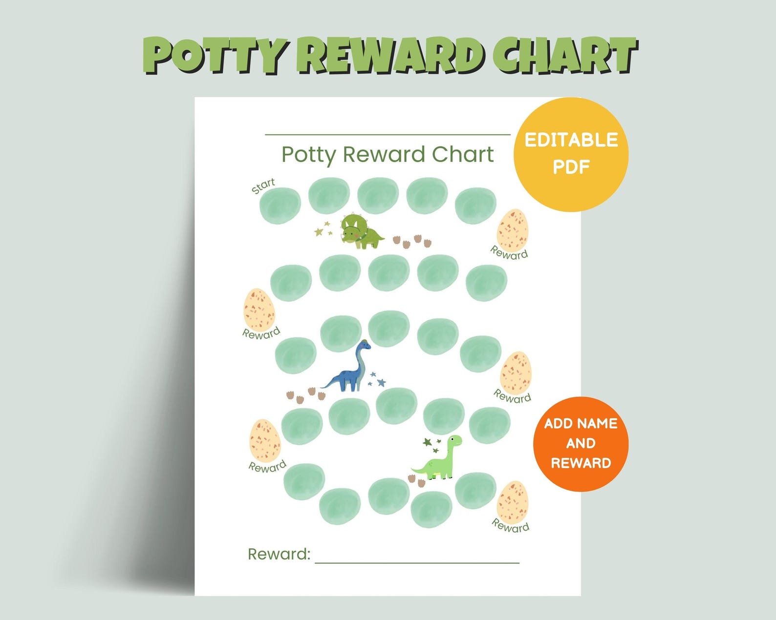 Potty Training Reward Chart for Toddlers Printable Potty Training ...
