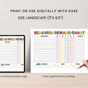 Behavior Reward Chart Tracker Routine Chart for Kids Star Sticker Chart ...