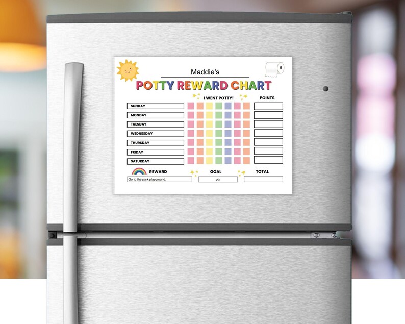 Potty Training Reward Chart for Toddlers Printable Potty Training ...