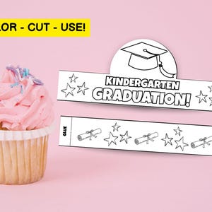 Kindergarten Graduation Paper Crown Headband Printable DIY Classroom ...