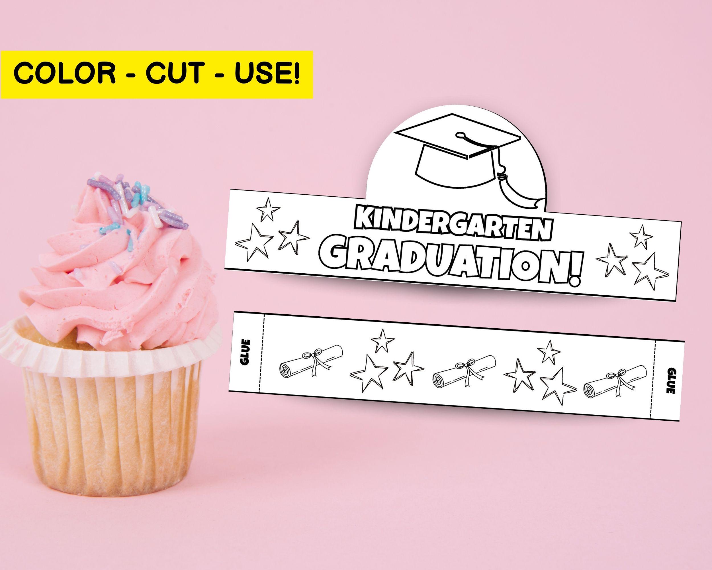 Kindergarten Graduation Paper Crown Headband Printable DIY Classroom ...