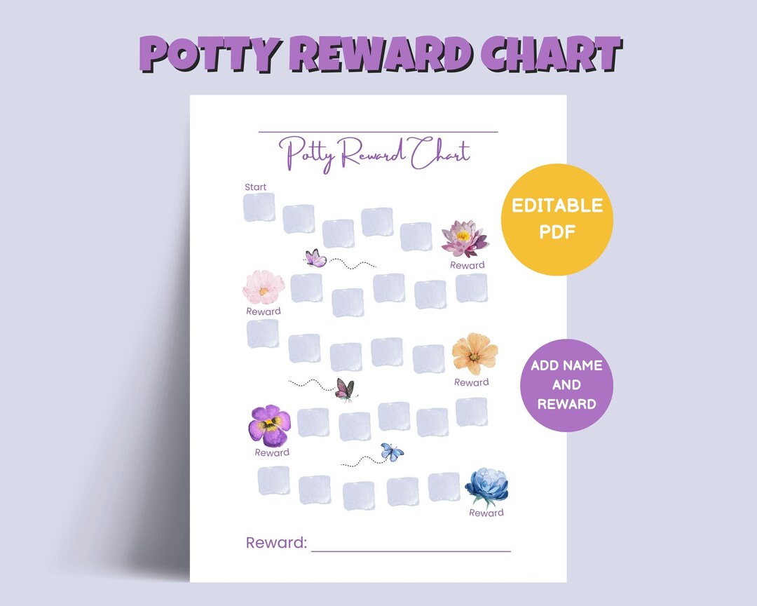 Potty Training Reward Chart for Toddlers Printable Potty Training ...