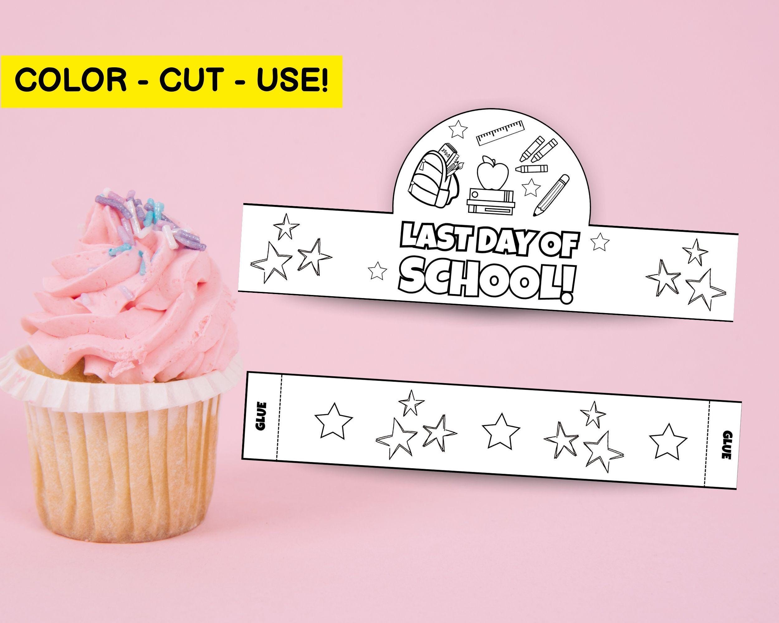 Last Day of School Headband Paper Crown DIY Classroom Coloring Craft ...