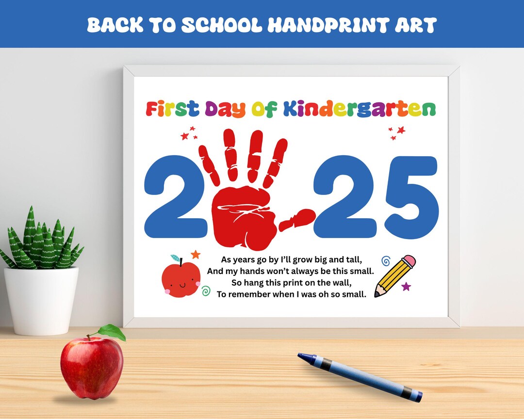 Handprint Art, Back to School Handprint, Handprint Keepsake, Handprint ...