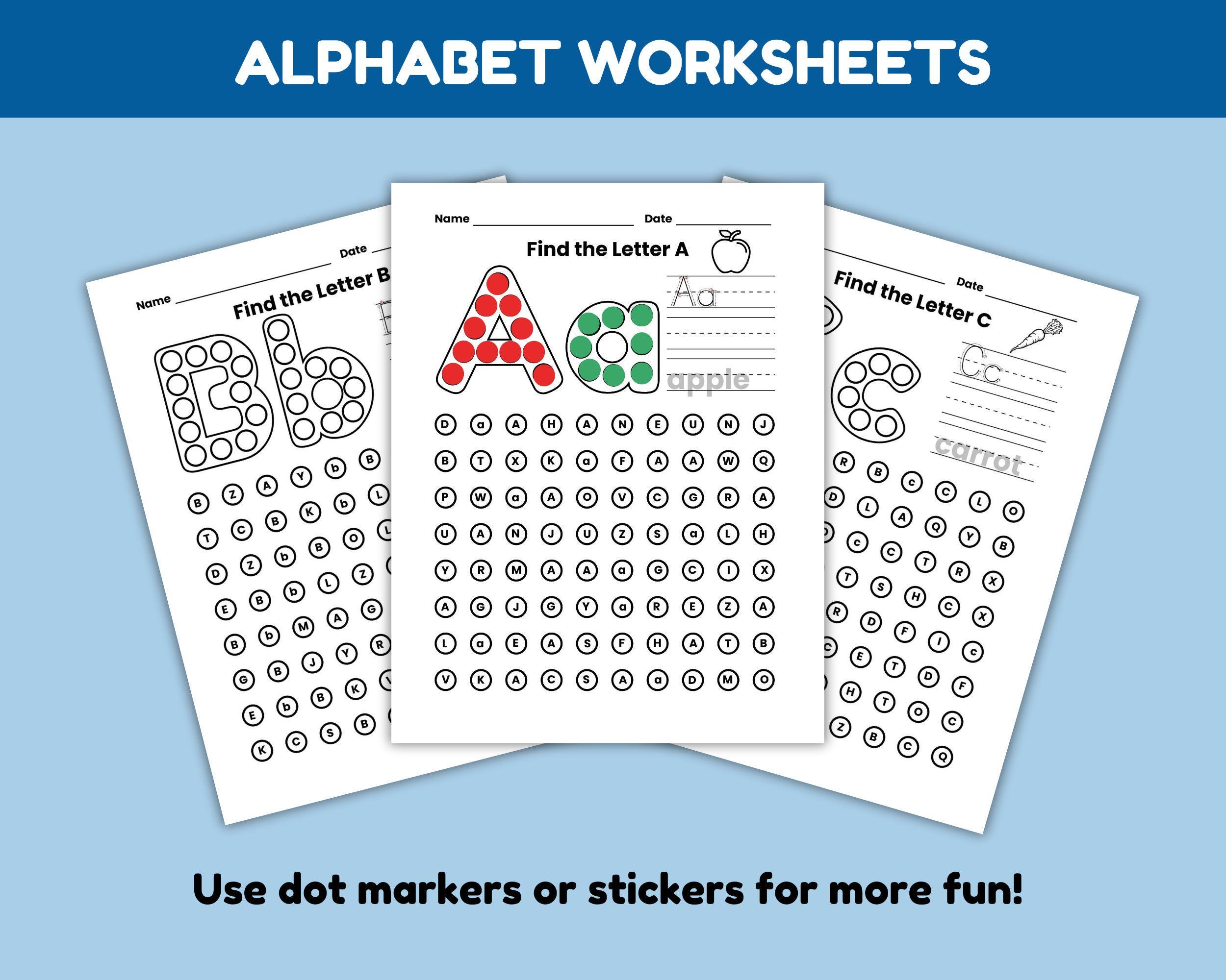 Alphabet Worksheets, ABC Worksheet, Dot Markers Activity, Letter ...