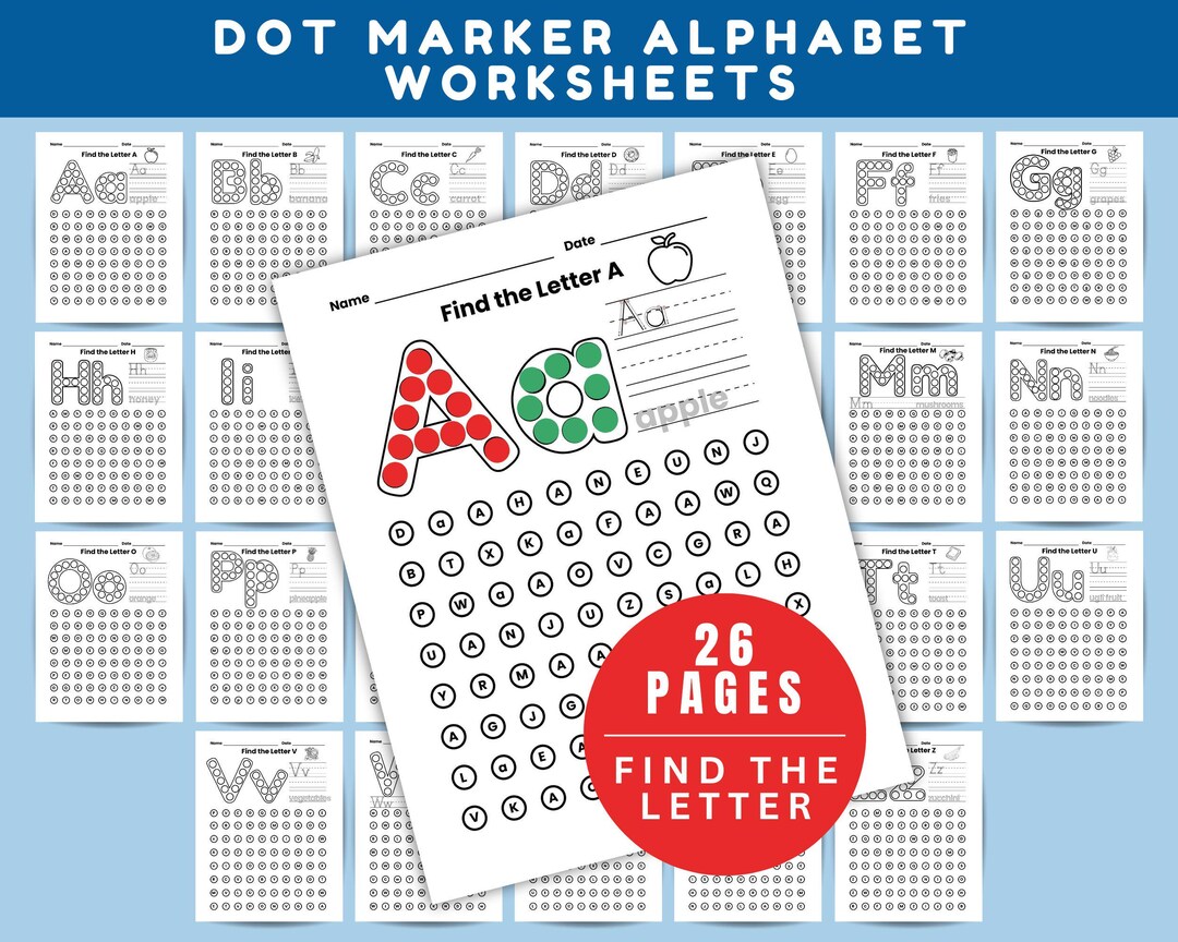 Alphabet Worksheets, ABC Worksheet, Dot Markers Activity, Letter ...