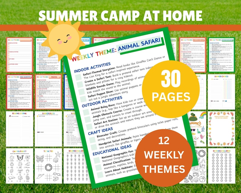 Summer Camp at Home Summer Activity Summer Camp Planner Camp Curriculum ...