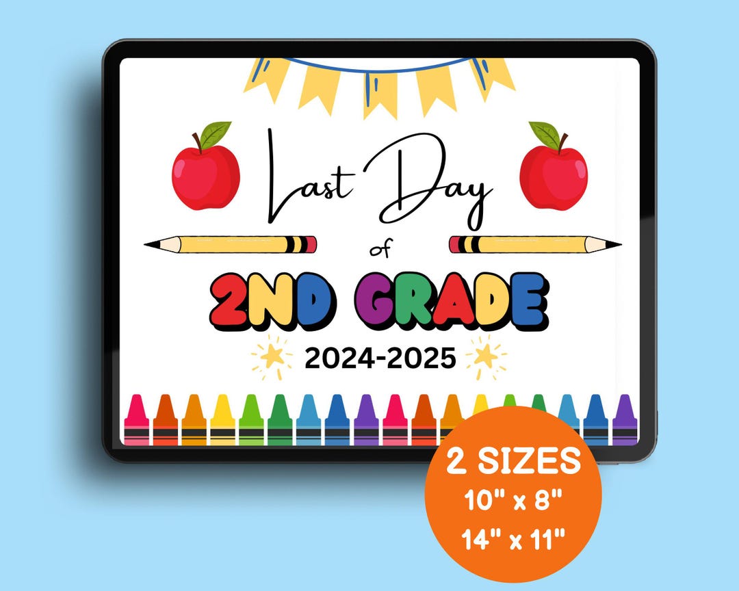 Last Day of School Sign, School Photo Prop Sign, School Picture Photo ...