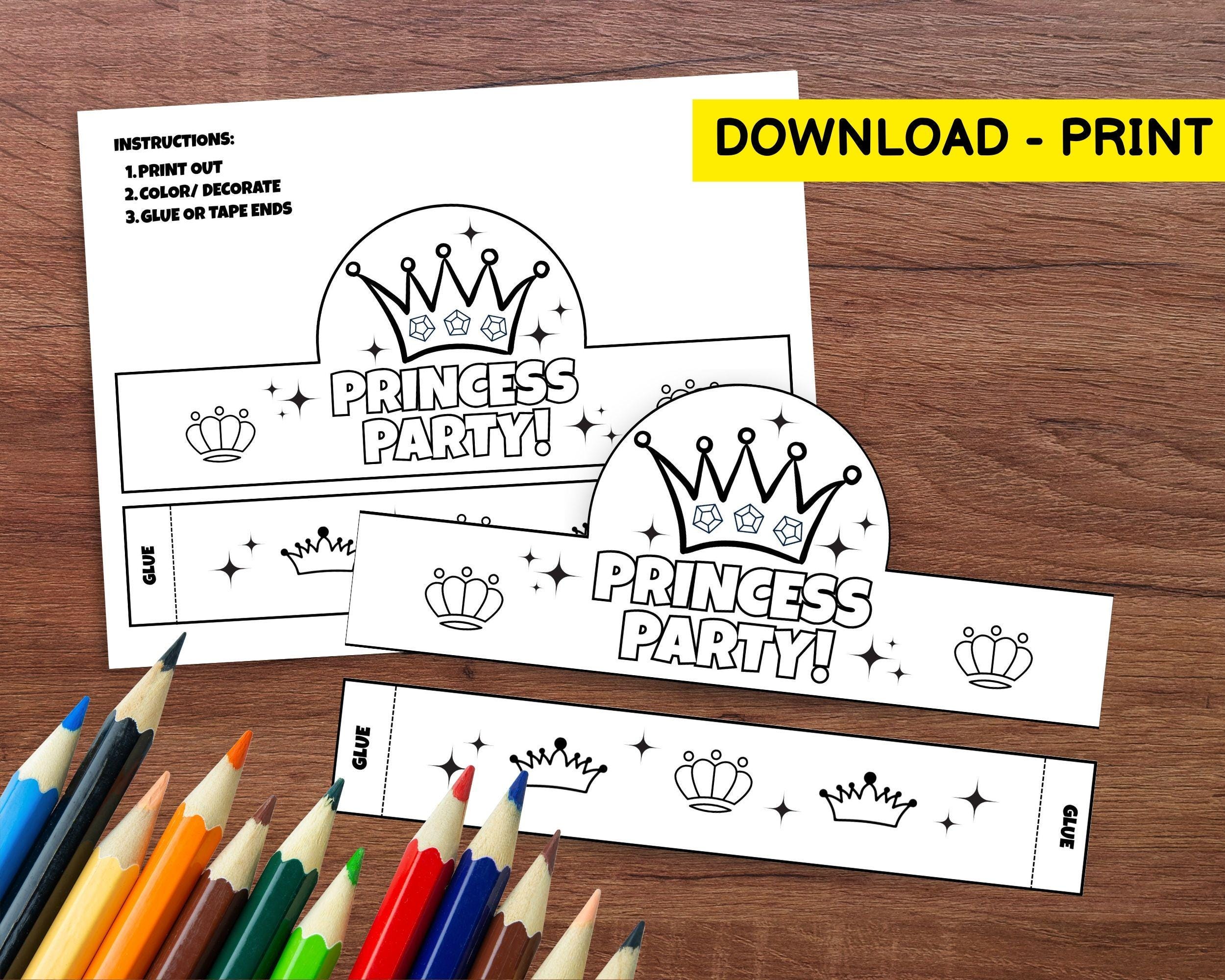 Princess Paper Crown Princess Birthday Party Craft Kids Party Crown ...