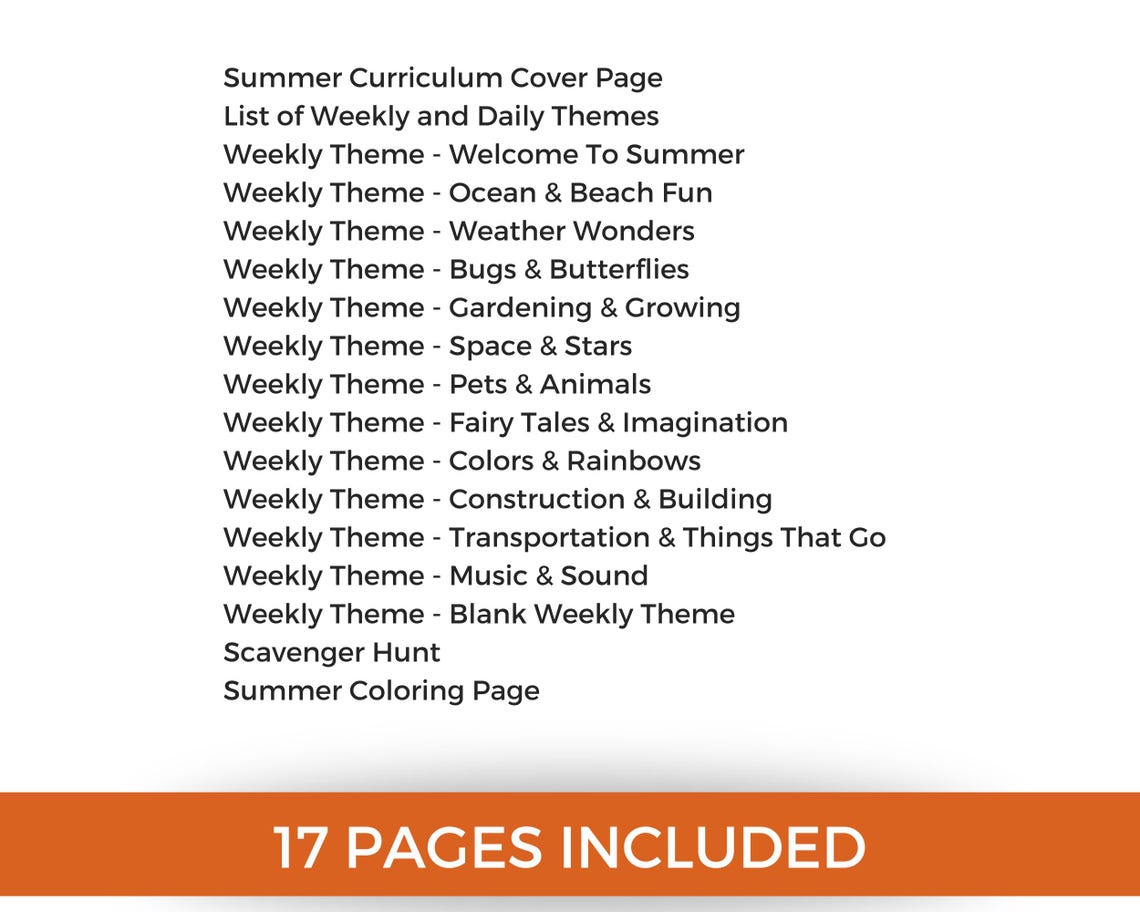 Preschool Summer Camp Curriculum, Preschool Summer Camp Themes ...