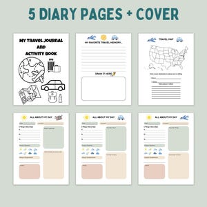 Kids Travel Journal for Kids Printable Vacation Journal Kit Travel ...