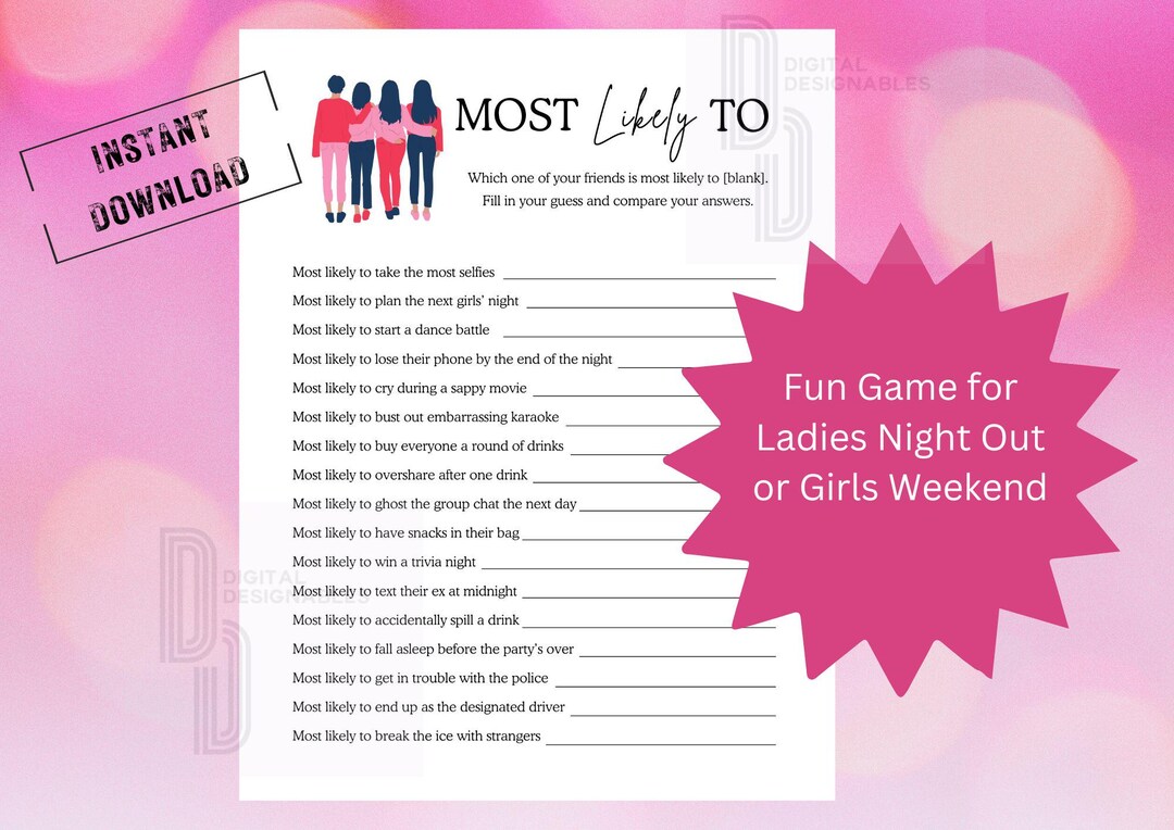 Ladies Night Games Girls Night Games Girls Weekend Bachelorette Game ...