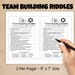 Team Building Games, Office Riddles Game, Office Party Games, Ice ...