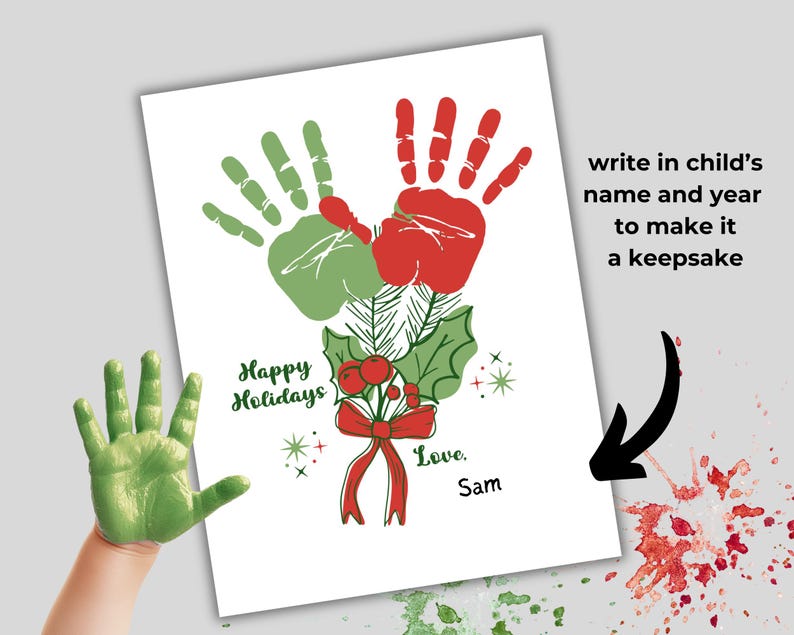 Christmas Handprint, Winter Handprint Art, Christmas Handprint Craft ...
