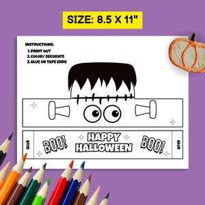 Halloween Hat, Halloween Coloring, Halloween Favors, Headband Template ...