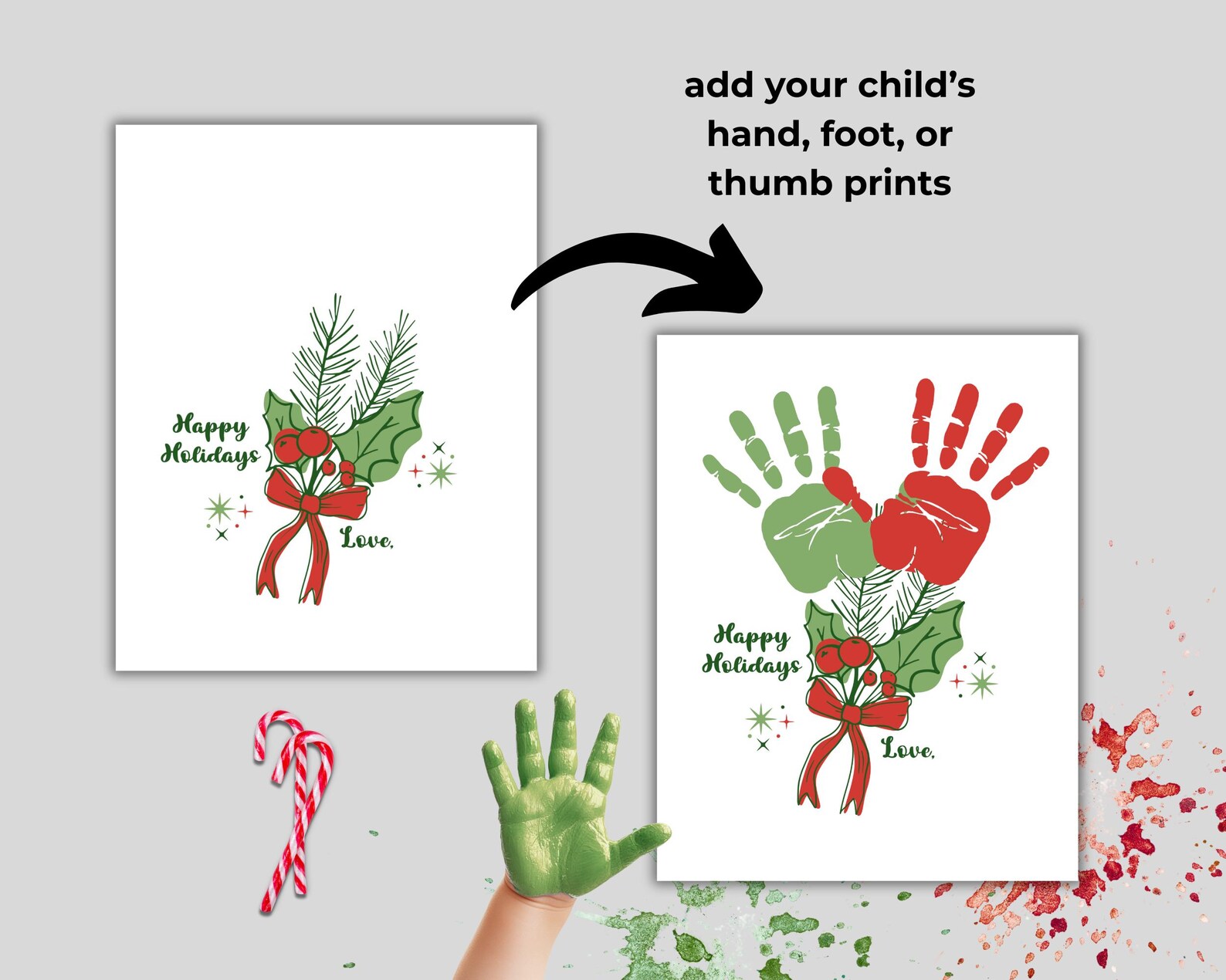 Christmas Handprint, Winter Handprint Art, Christmas Handprint Craft ...