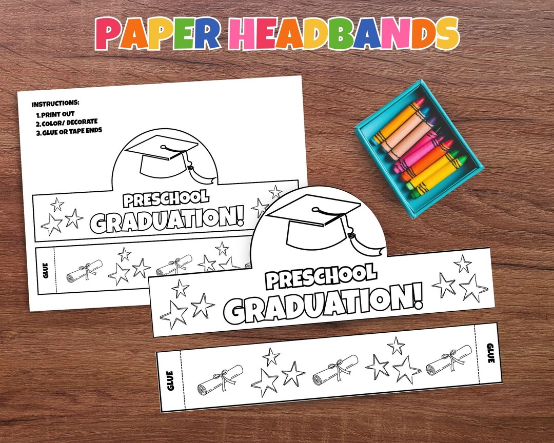 Preschool Graduation Paper Crown Headband Printable DIY Classroom ...