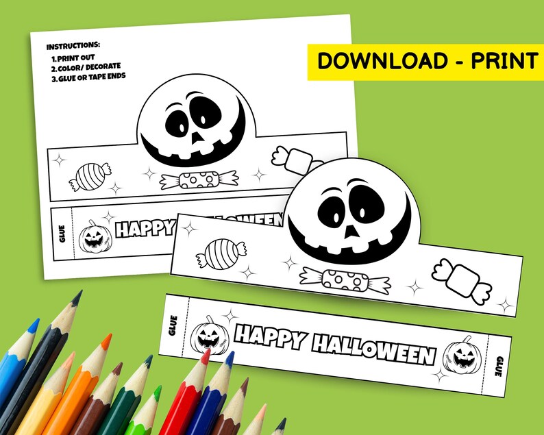 Halloween Hat, Halloween Coloring, Halloween Favors, Headband Template ...