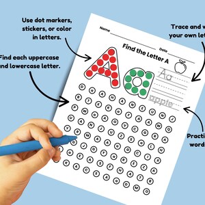 Alphabet Worksheets, ABC Worksheet, Dot Markers Activity, Letter ...