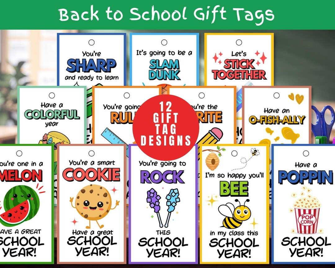 Back to School Treat Tags, Meet the Teacher, Student Gift Tag, Candy ...