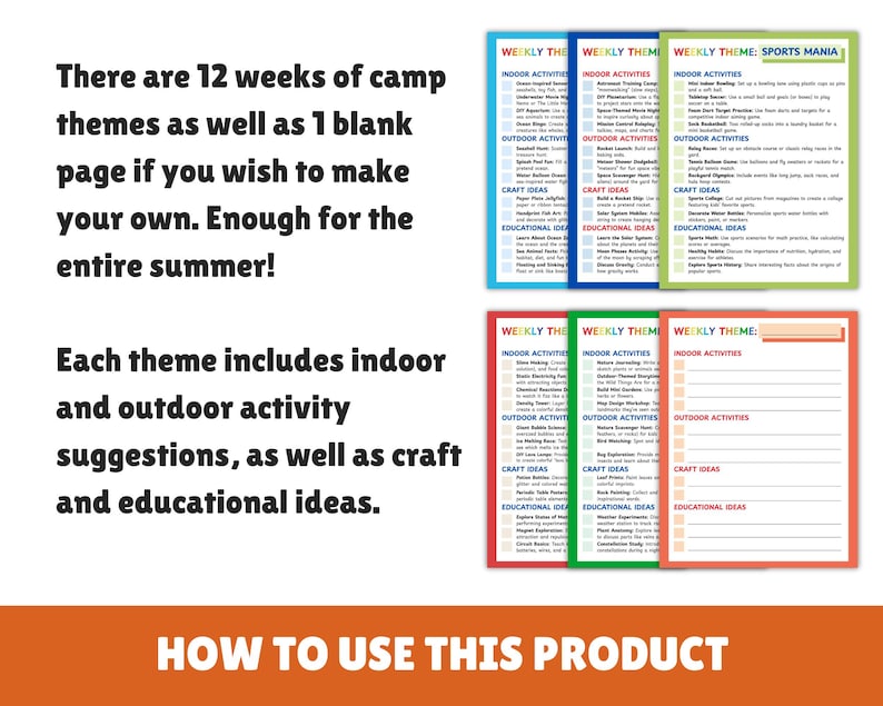 Summer Camp at Home Summer Activity Summer Camp Planner Camp Curriculum ...