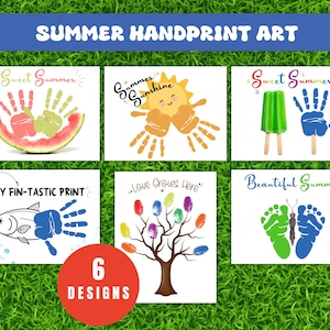 Handprint Art, Handprint Bundle, Baby Footprint Art, Thumbprint Craft ...