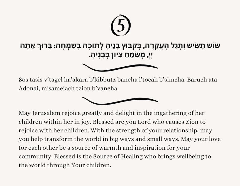 Sheva Brachot Seven Blessings Printable Cards for Jewish - Etsy