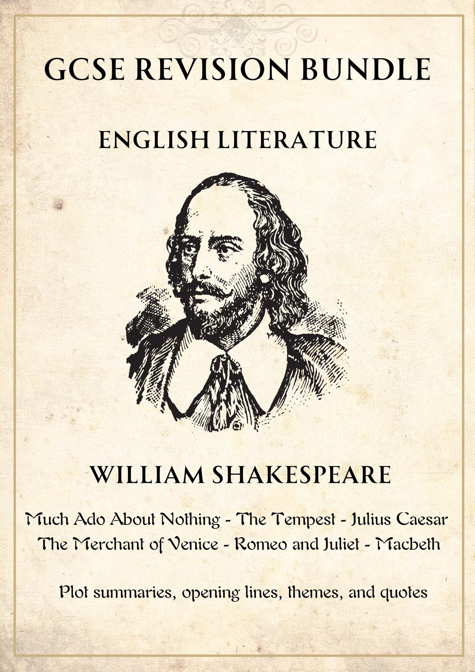 GCSE Shakespeare Revision Poster Bundle - Six Concise Learning Posters ...