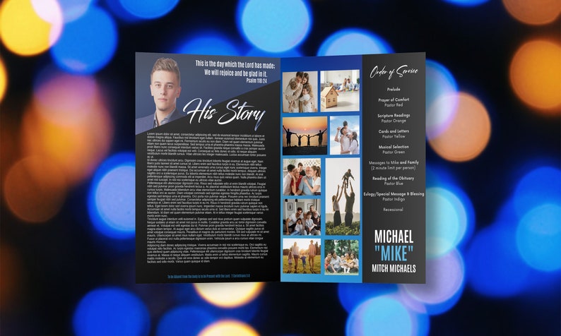 Magazine Style Funeral Program (17"x11" 8 Pages) - Etsy