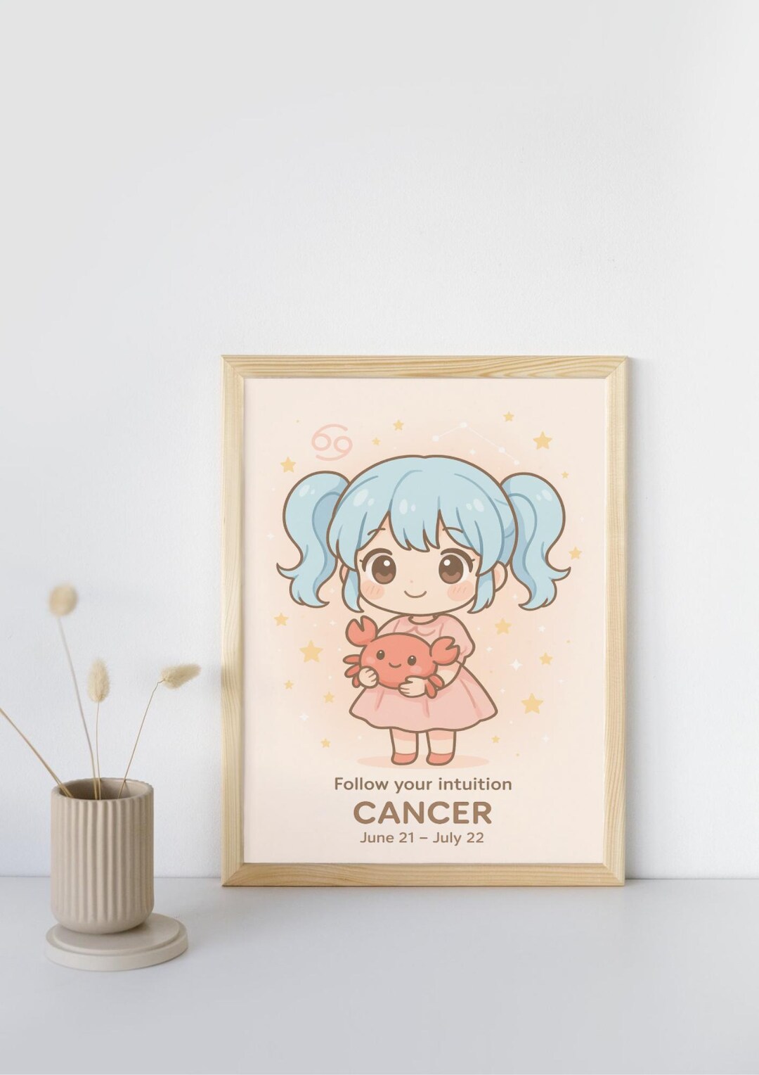 Printable Sheet of Cancer Sign Chibi Style – A4 Digital - Etsy