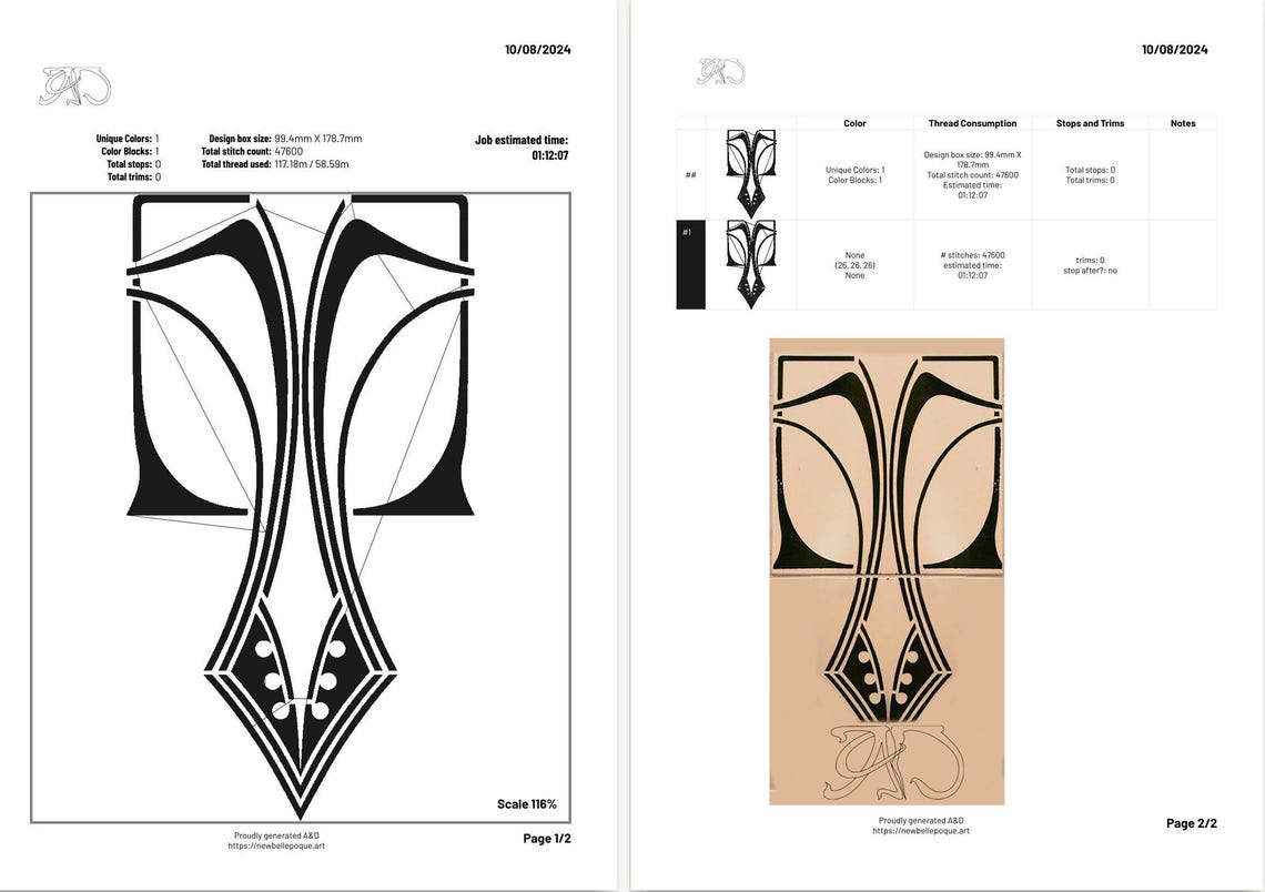 Floral Art Deco Machine Embroidery Design #171, Machine Embroidery ...