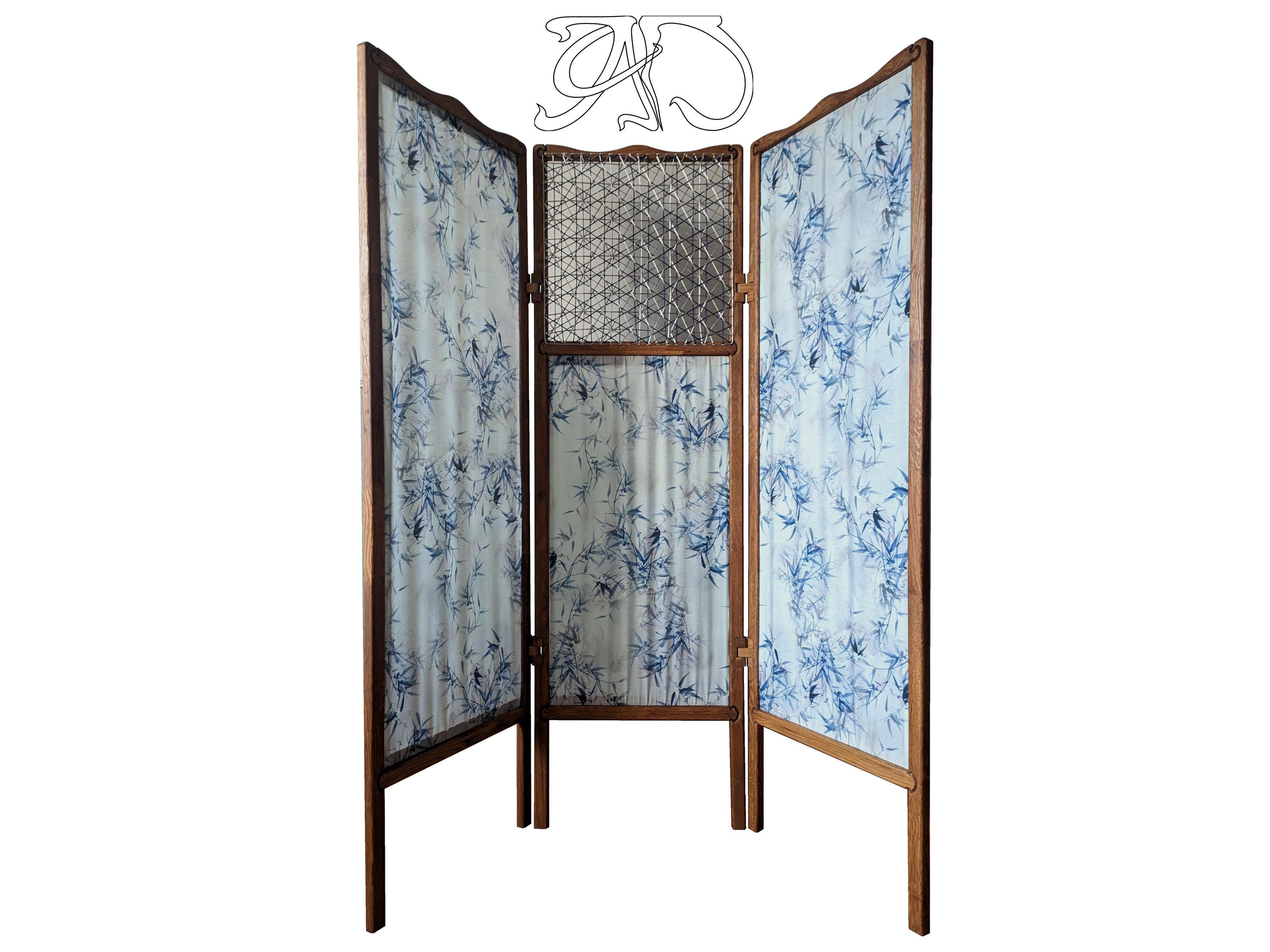 A&D Chinese Style Room Divider for Studio Apartment, Weaved Wooden ...