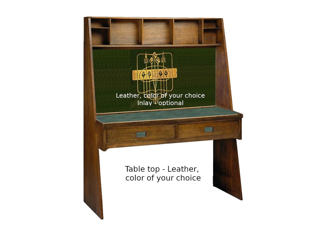 Charles Rennie Mackintosh Inspired Glasgow Style Desk Bureau Secretaire ...