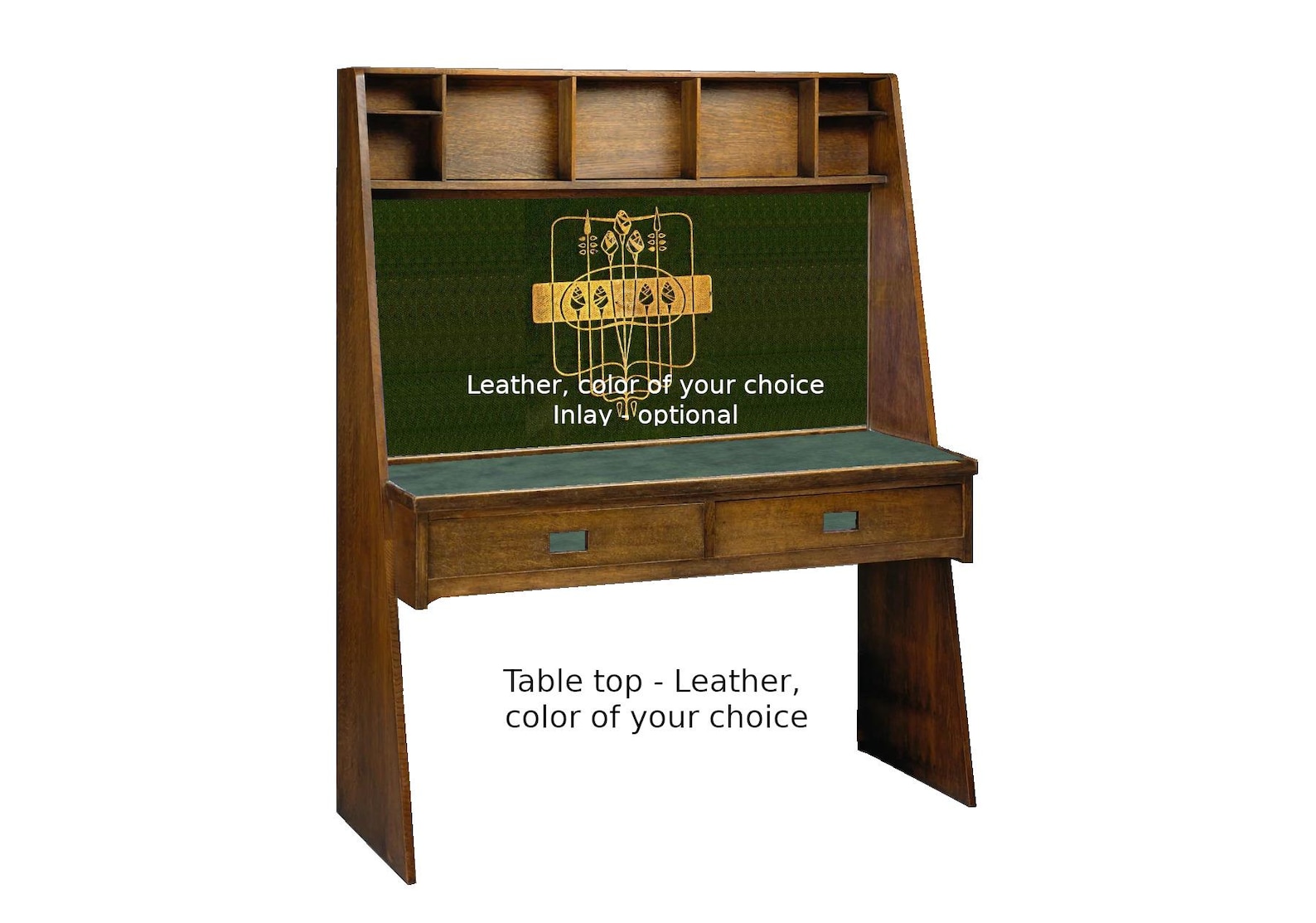 Charles Rennie Mackintosh Inspired Glasgow Style Desk Bureau Secretaire ...