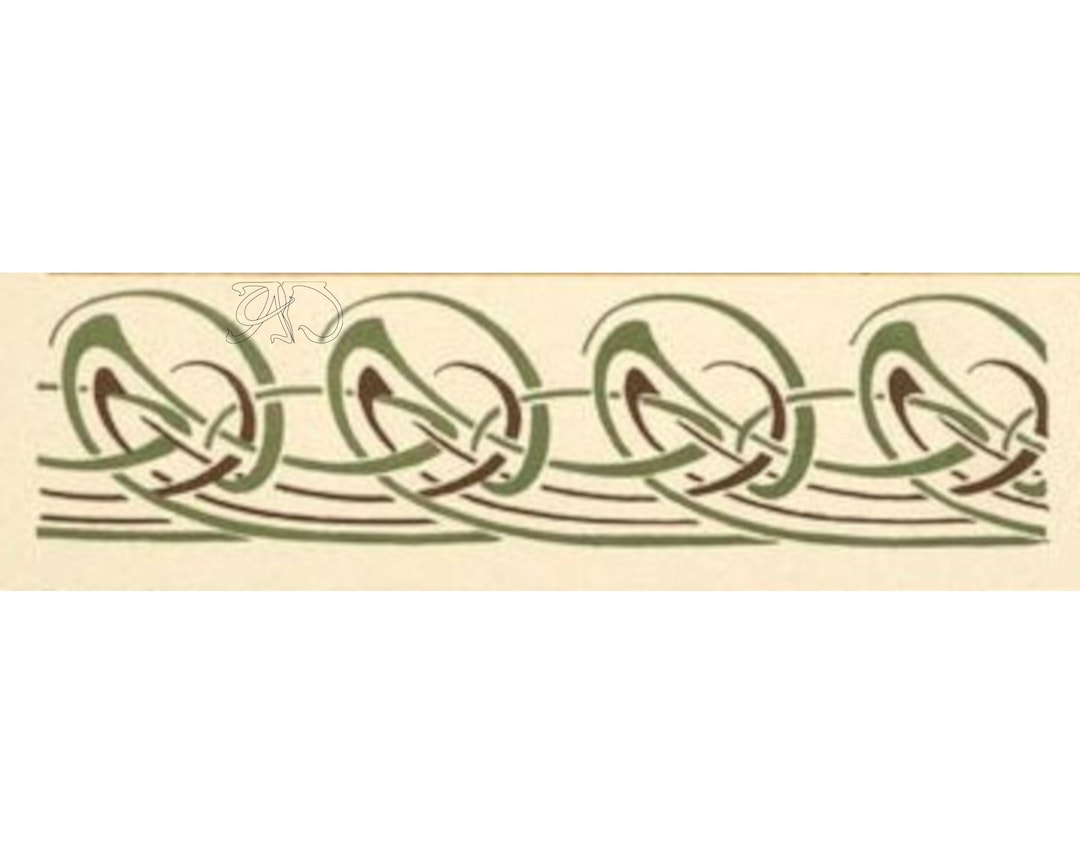 Art Nouveau Wall Stenсil #139 by Alfons Maria Mucha - Stripe Digital ...