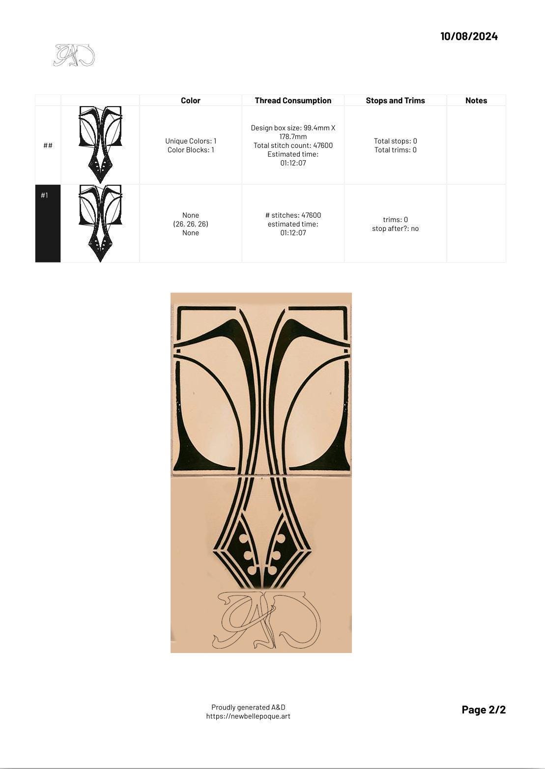 Floral Art Deco Machine Embroidery Design #171, Machine Embroidery ...