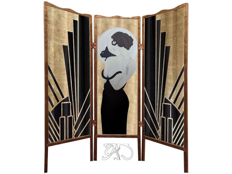 Art Deco Style Wood Folding Screen Room Divider Ideas for Room Divider ...