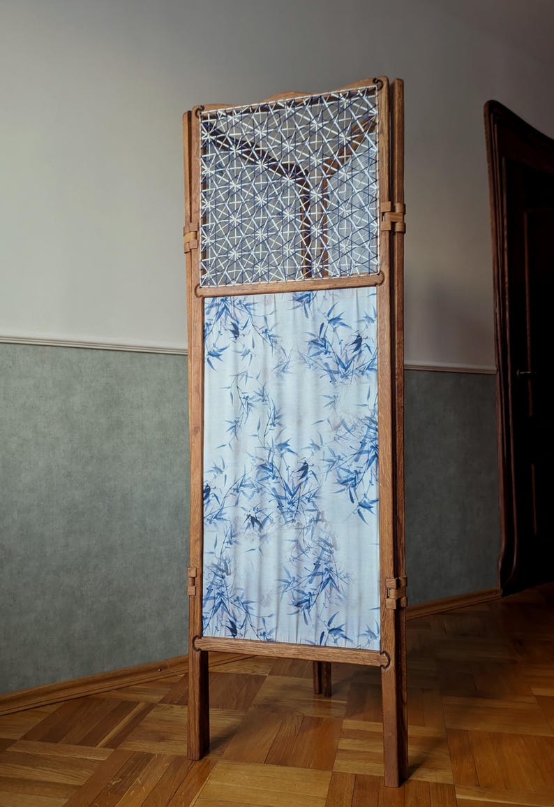 A&D Chinese Style Room Divider for Studio Apartment, Weaved Wooden ...
