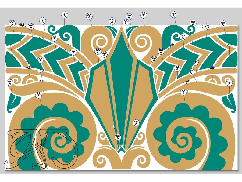 Floral Art Deco Machine Embroidery Pattern #175, Machine Embroidery ...