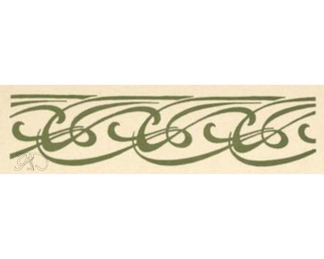 Art Nouveau Wall Stenсil 129 by Alfons Maria Mucha Stripe Digital ...