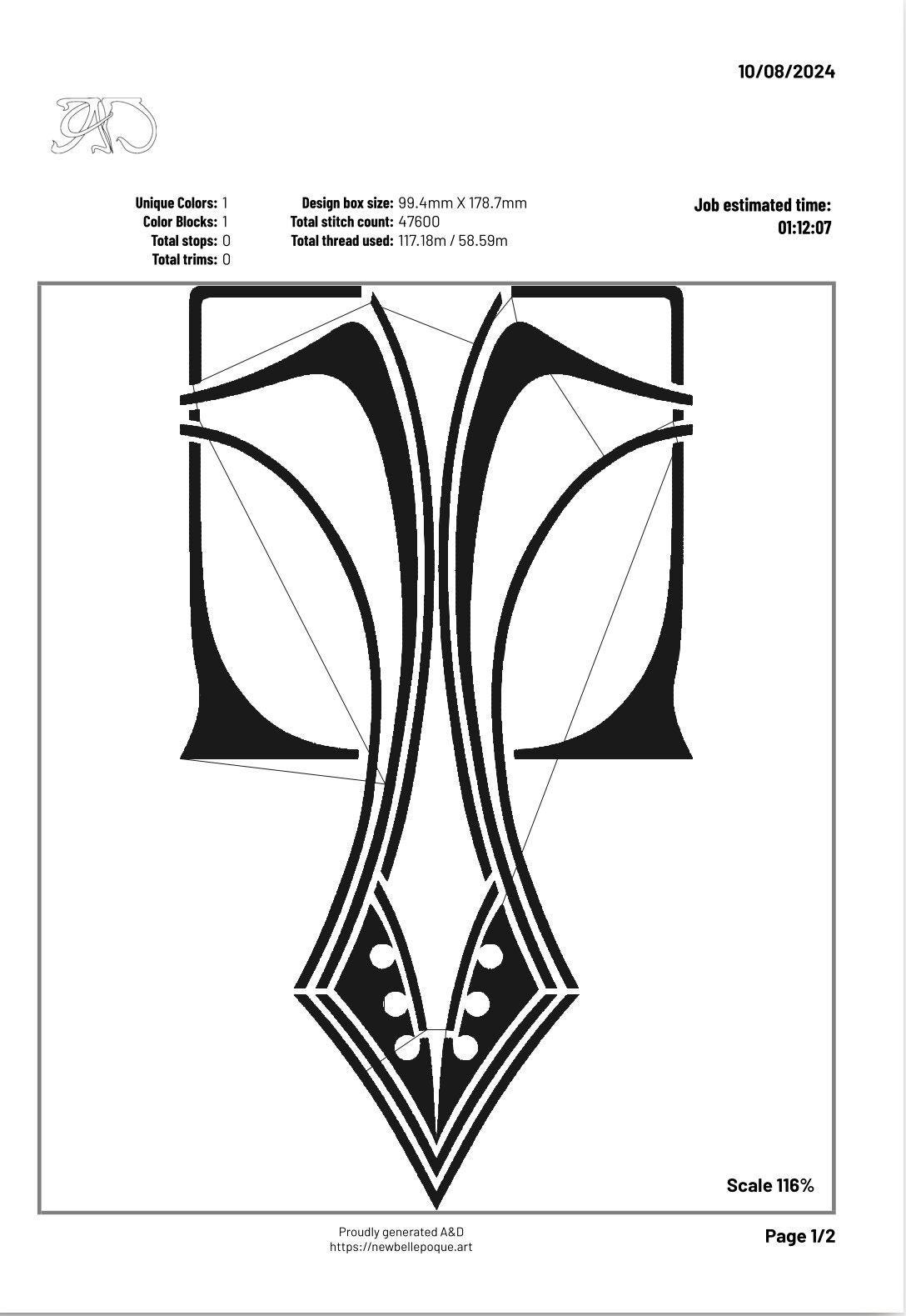 Floral Art Deco Machine Embroidery Design #171, Machine Embroidery ...