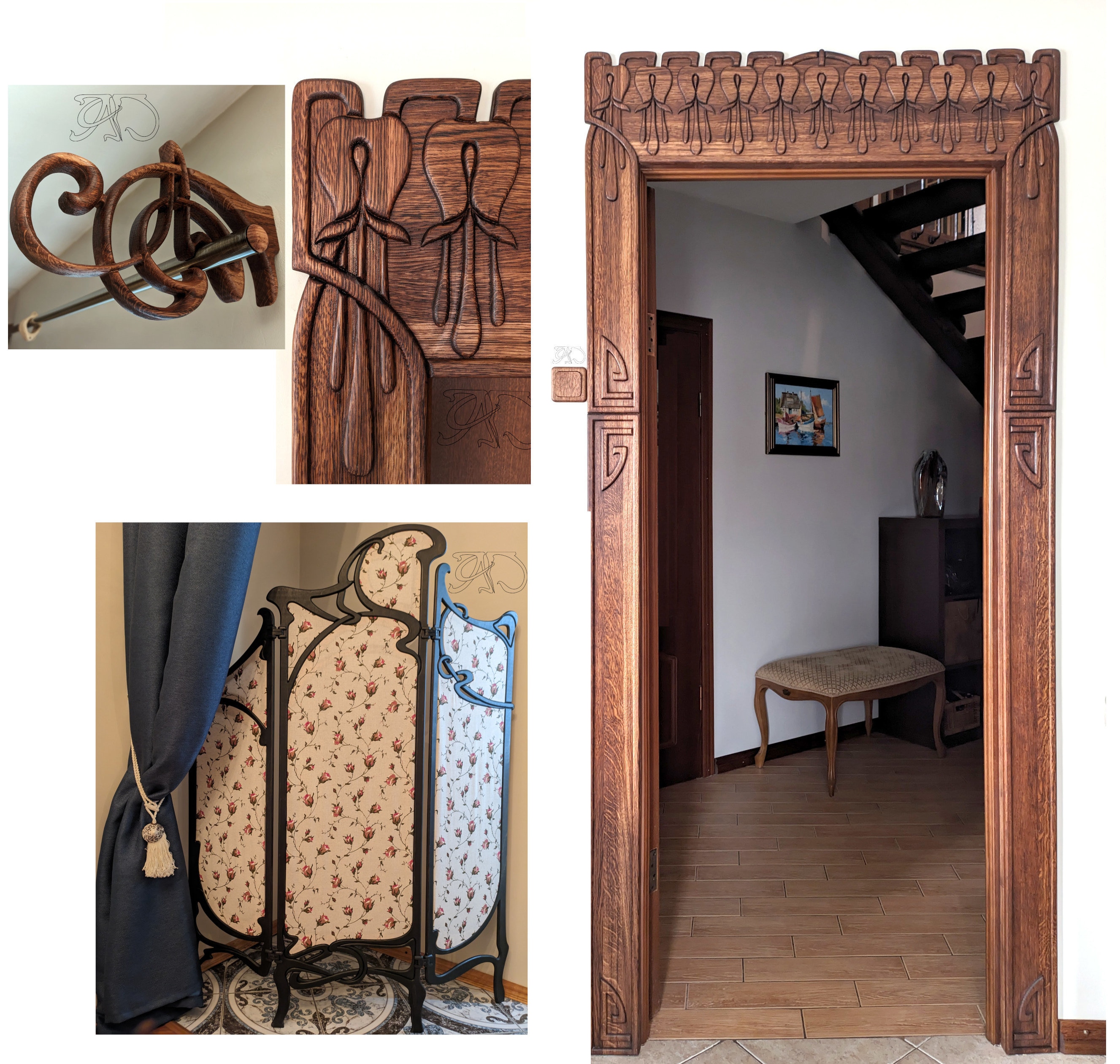 Boho Style Wooden Folding Screen, Room Divider for Studio Apartment ...