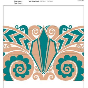 Floral Art Deco Machine Embroidery Pattern #175, Machine Embroidery ...