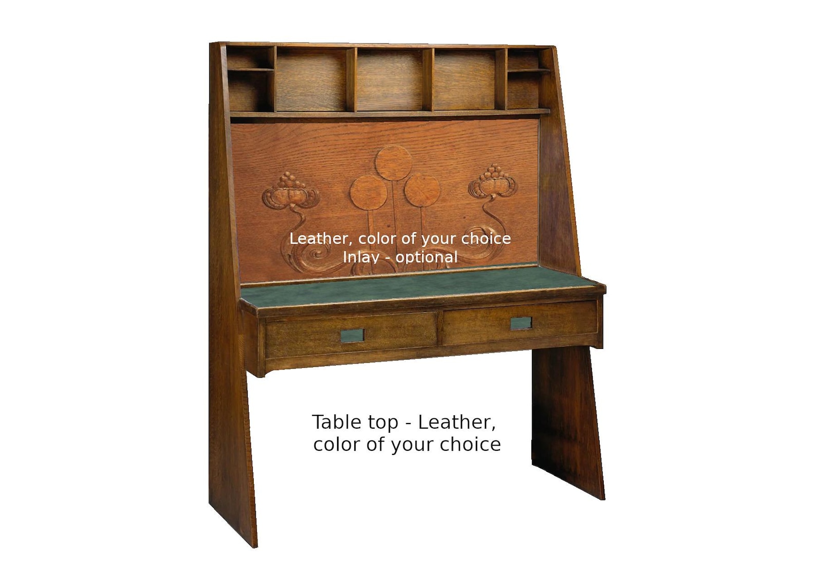 Charles Rennie Mackintosh Inspired Glasgow Style Desk Bureau Secretaire ...