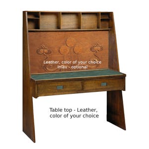 Charles Rennie Mackintosh Inspired Glasgow Style Desk Bureau Secretaire ...