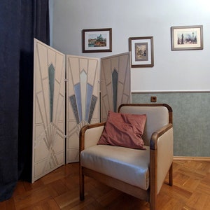 Art Deco Room Divider Folding Screen "snow Queen" (snedronningen) - Etsy